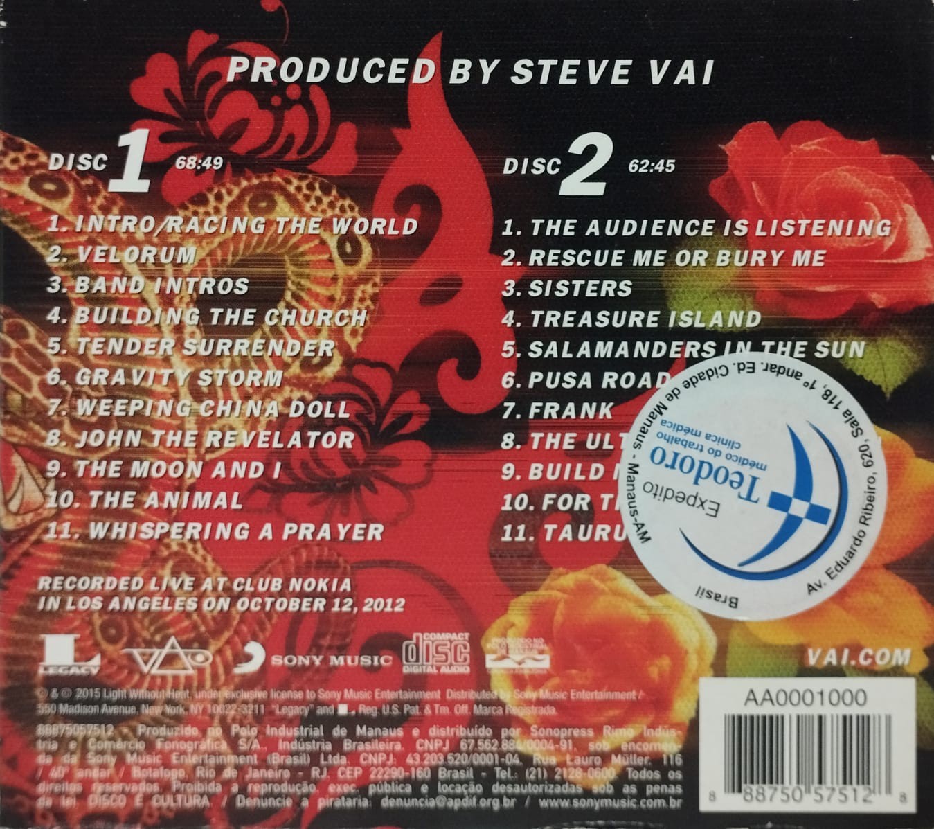 Steve Vai - Colecionadores Discos - vários títulos em Vinil, CD, Blu ...
