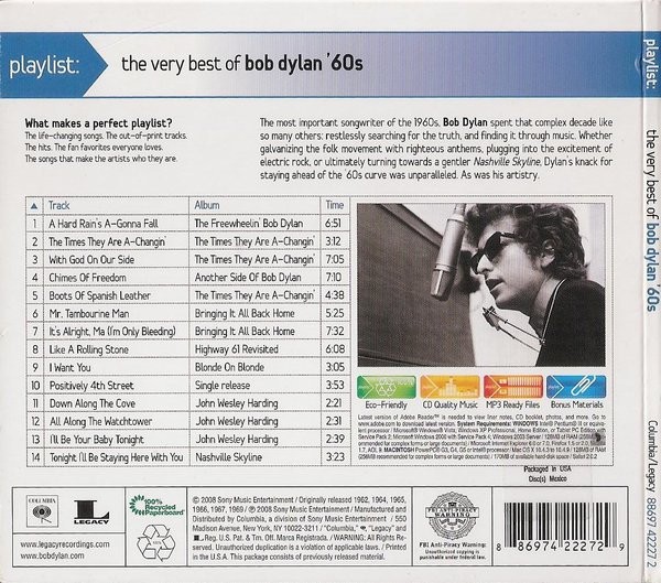 CD - Bob Dylan – Playlist: The Very Best Of Bob Dylan '60s ( Importado - Colecionadores Discos ...