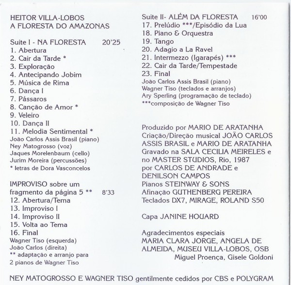 CD – A Floresta Do Amazonas ( Villa-Lobos / João Carlos Assis Brasil, - Colecionadores Discos ...