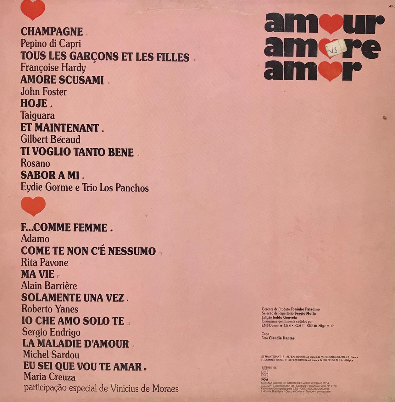 LP - Amour, Amore, Amor ( Vários Artistas ) - Colecionadores Discos ...
