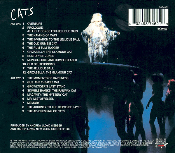 CD DUPLO Andrew Lloyd Webber – Cats: Complete Original Broadway Cast R ...