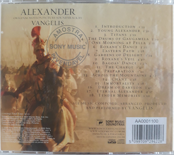 CD Vangelis – Alexander (Original Motion Picture Soundtrack ...