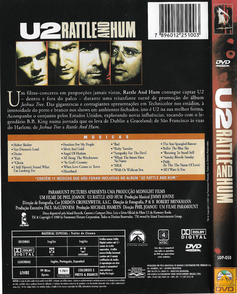 DVD U2 – Rattle And Hum - Colecionadores Discos - vários títulos em ...