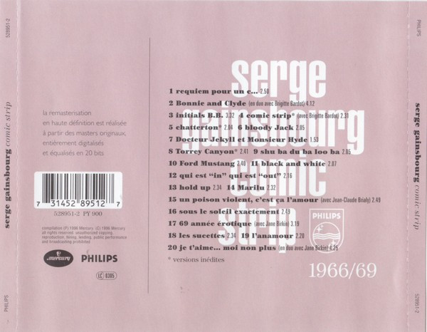 Serge Gainsbourg – Comic Strip - Colecionadores Discos - vários títulos em Vinil, CD, Blu-ray e DVD