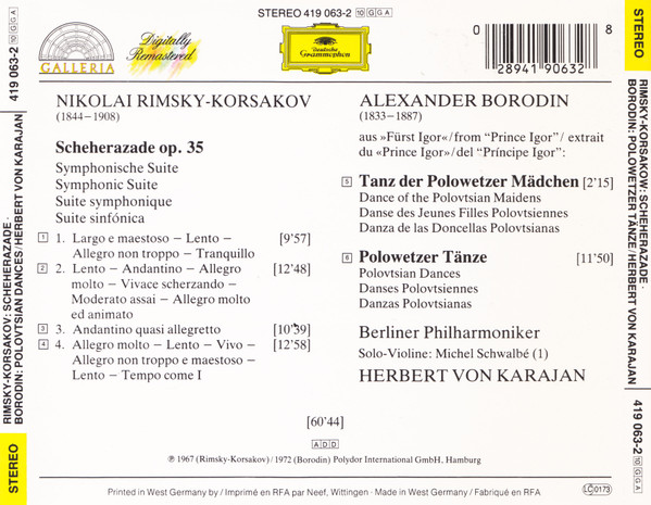 CD Nikolai Rimsky-Korsakov - Alexander Borodin - Berlin Philharmonic ...