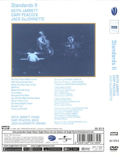 DVD - Keith Jarrett / Gary Peacock / Jack DeJohnette – Standards II - Colecionadores Discos ...
