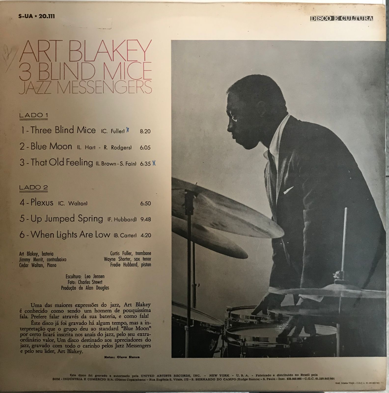 LP - Art Blakey & The Jazz Messengers – 3 Blind Mice - Colecionadores ...