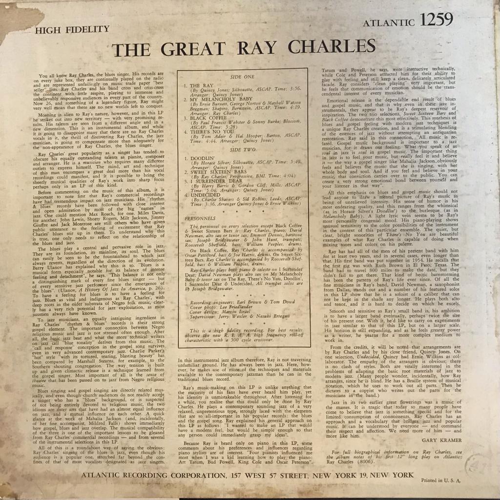 LP - Ray Charles – The Great Ray Charles ( Importado USA ...