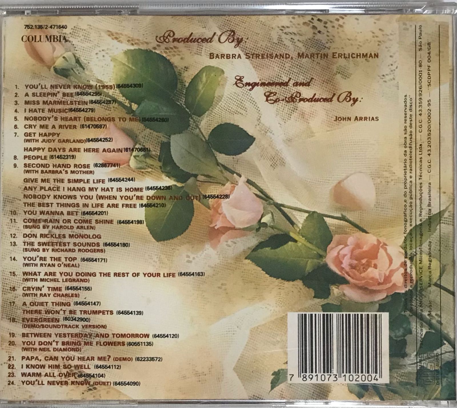 CD - Barbra Streisand – Highlights From Just For The Record ...