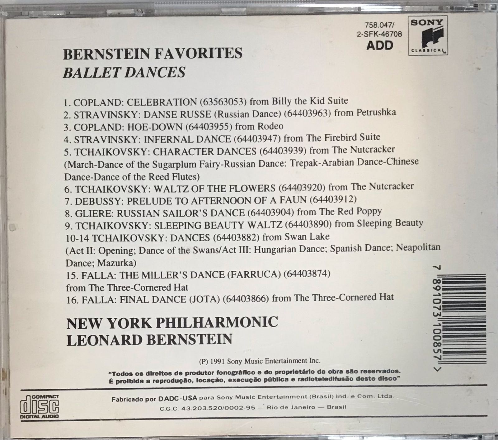 CD - Leonard Bernstein – Bernstein Favorites: Ballet Dances ...