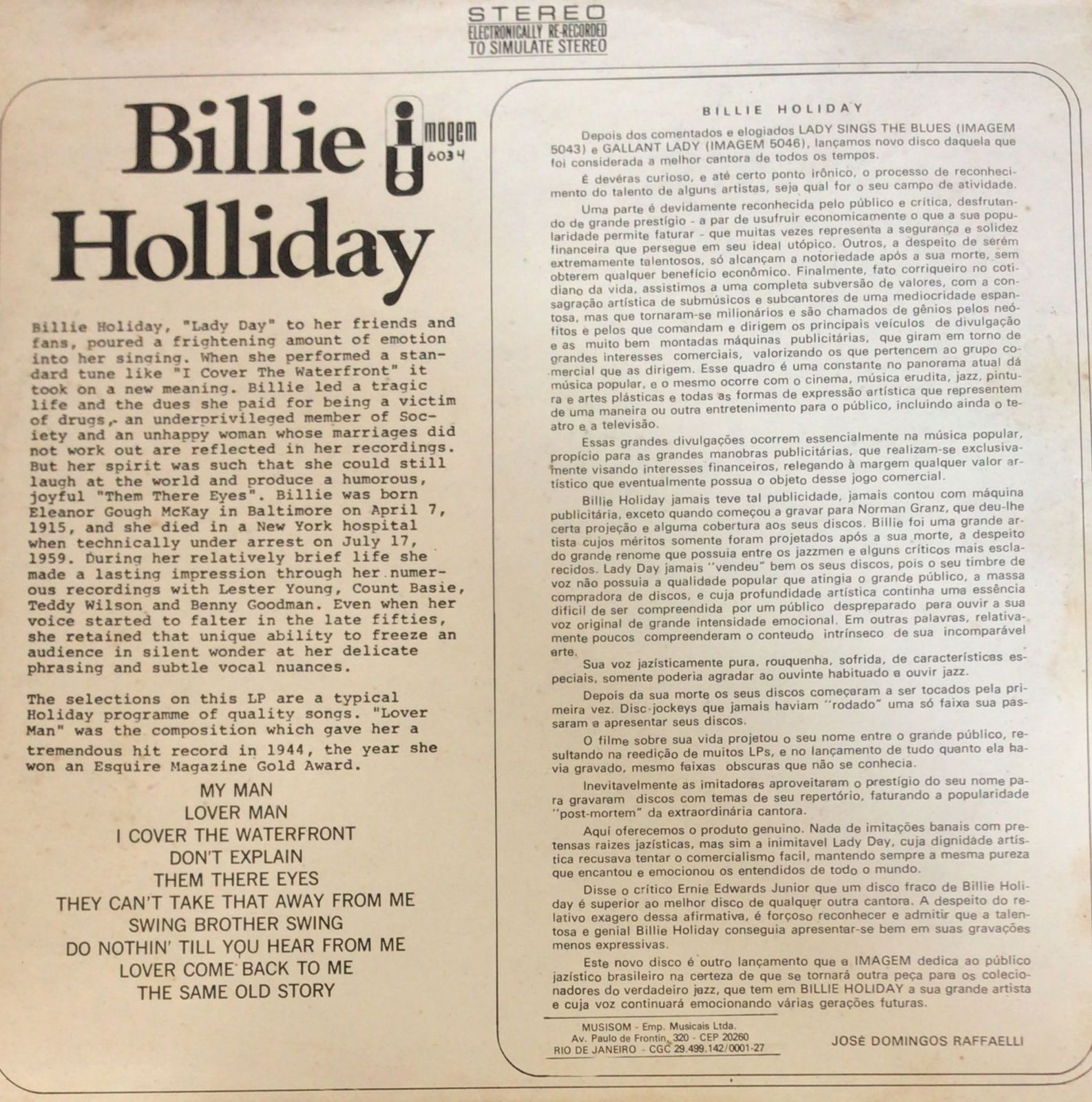 LP - Billie Holiday - Colecionadores Discos - vários títulos em Vinil, CD, Blu-ray e DVD