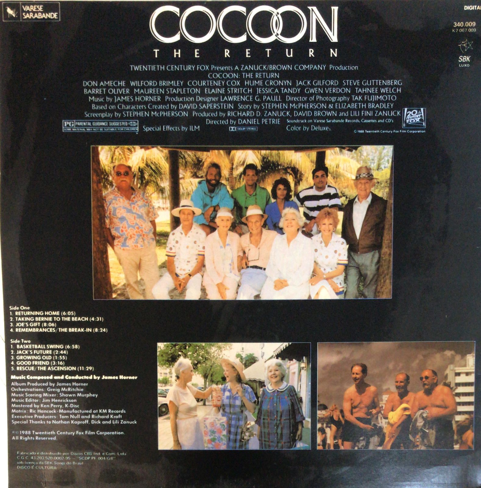 LP - James Horner – Cocoon: O Regresso (Trilha Sonora Original Do Film - Colecionadores Discos ...