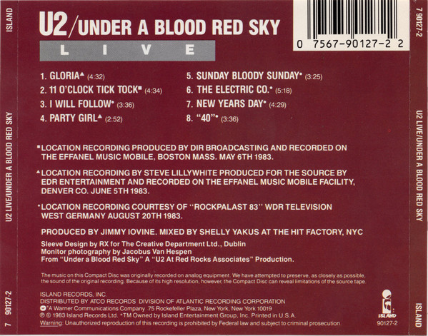 CD - U2 – Live / Under A Blood Red Sky ( IMP - USA ) - Colecionadores Discos - vários títulos em ...