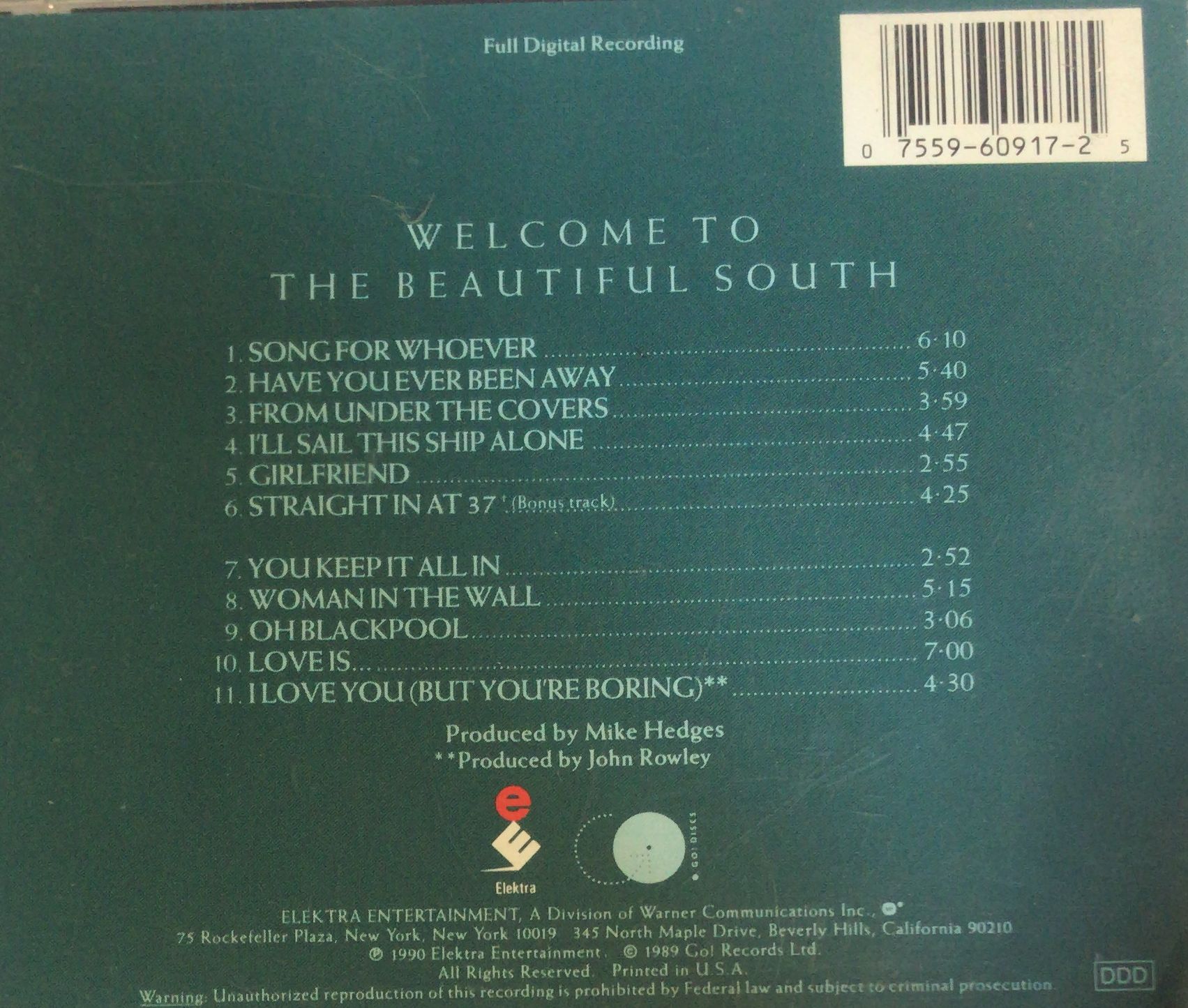 CD - The Beautiful South – Welcome To The Beautiful South ( IMP - USA ...