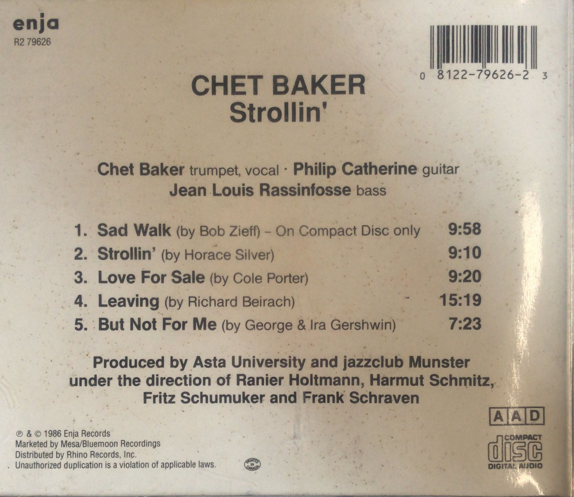 CD - Chet Baker – Strollin' - Colecionadores Discos - vários títulos em ...