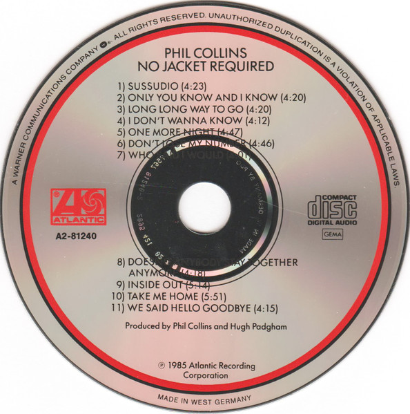 CD - Phil Collins – No Jacket Required ( IMP - USA ) - Colecionadores ...