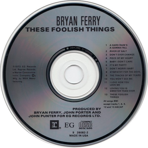 CD - Bryan Ferry – These Foolish Things ( IMP - USA ) - Colecionadores ...