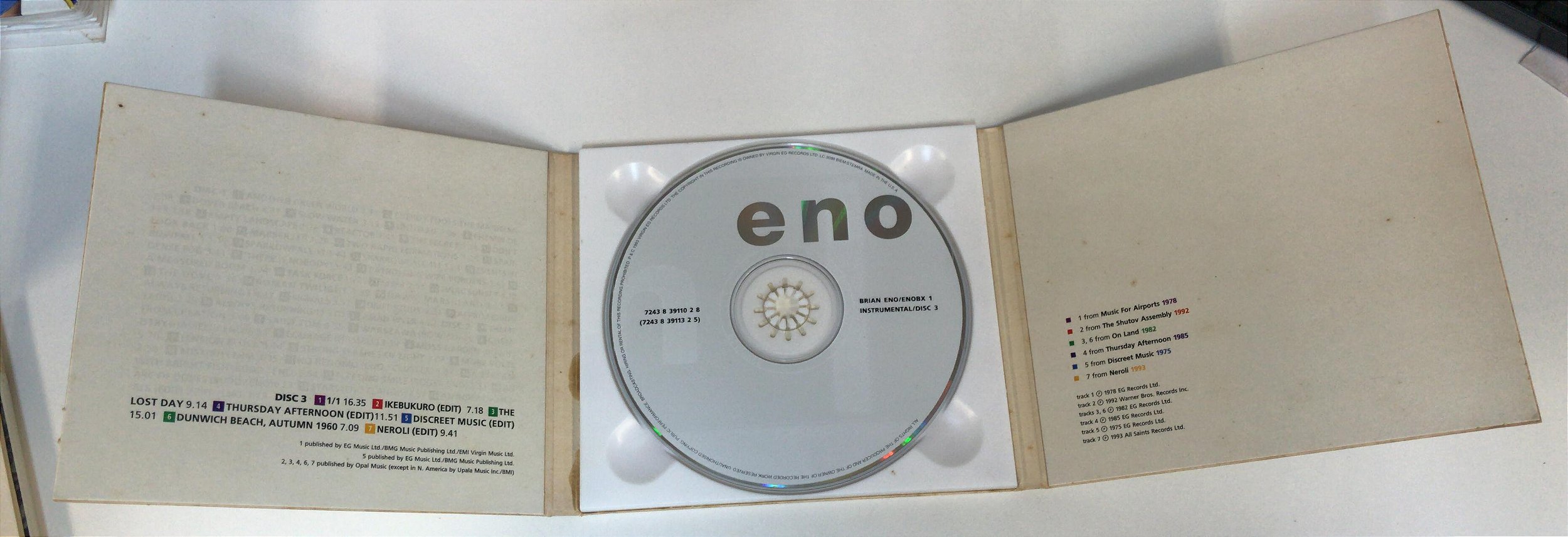 CD BOX - Brian Eno – I: Instrumental (3 cds + 1 livreto ...