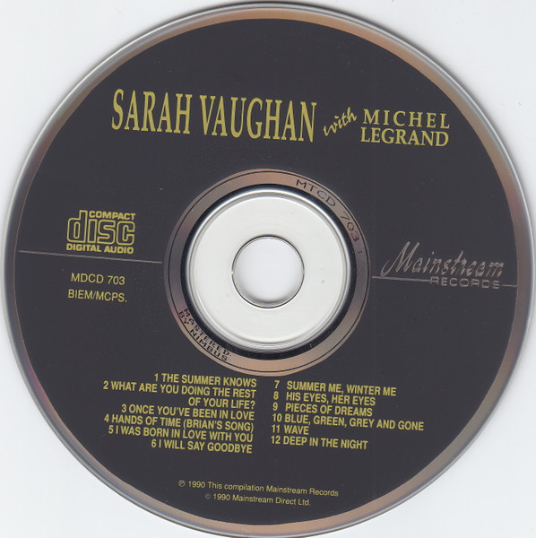 CD- Sarah Vaughan With Michel Legrand – Sarah Vaughan With Michel Legr - Colecionadores Discos ...