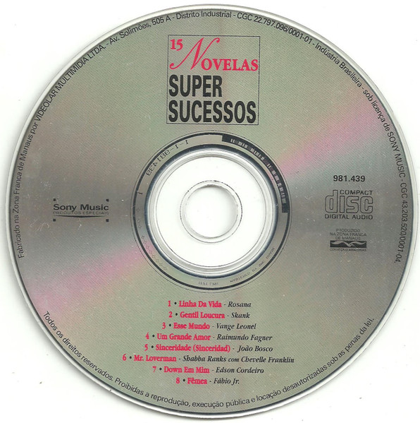 CD - Novelas Super Sucessos ( Vários Artistas ) ( Volume 15 ...