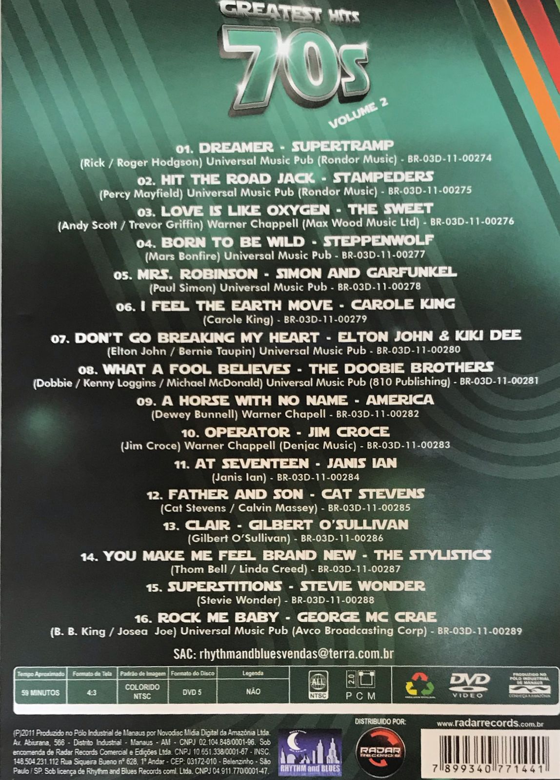 DVD - Greatest 70´s - Volume 2 (Vários Artistas) - Colecionadores ...