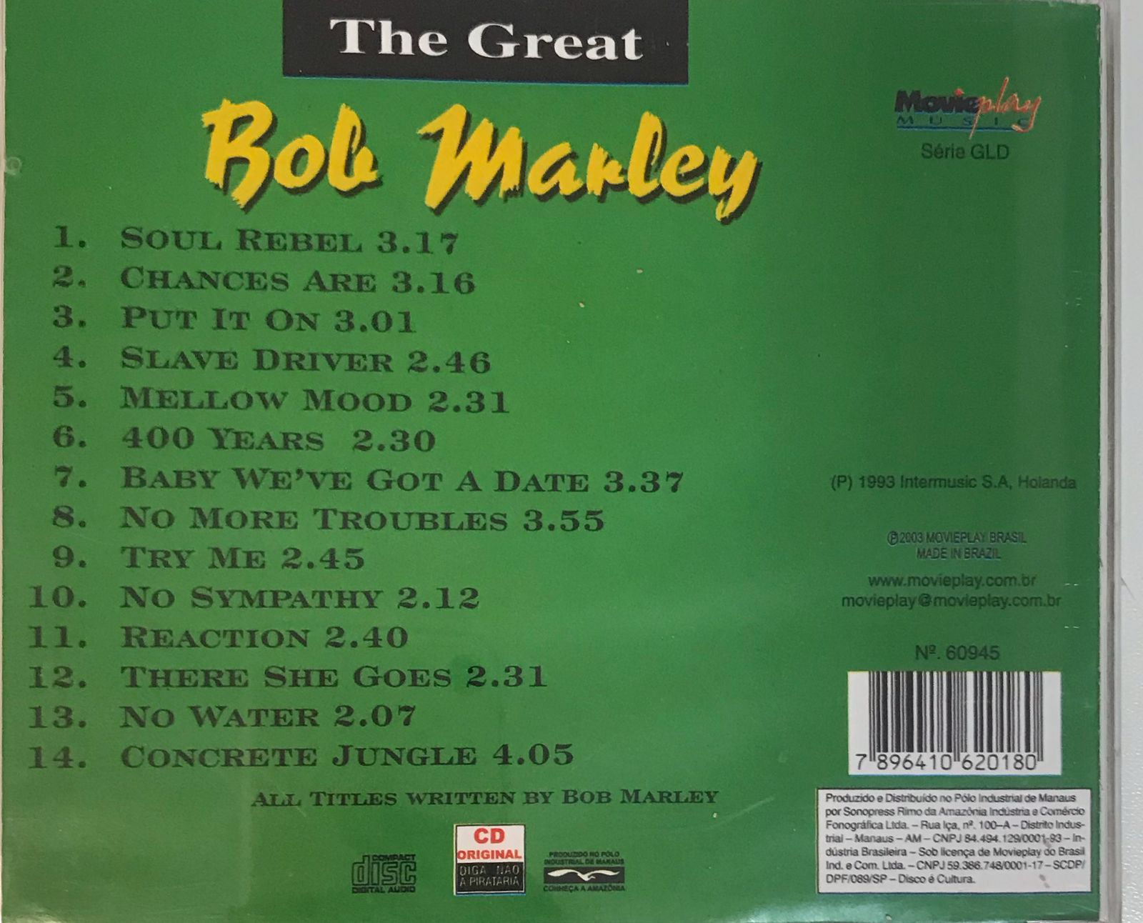 CD - Bob Marley – The Great Bob Marley - Colecionadores Discos - vários ...