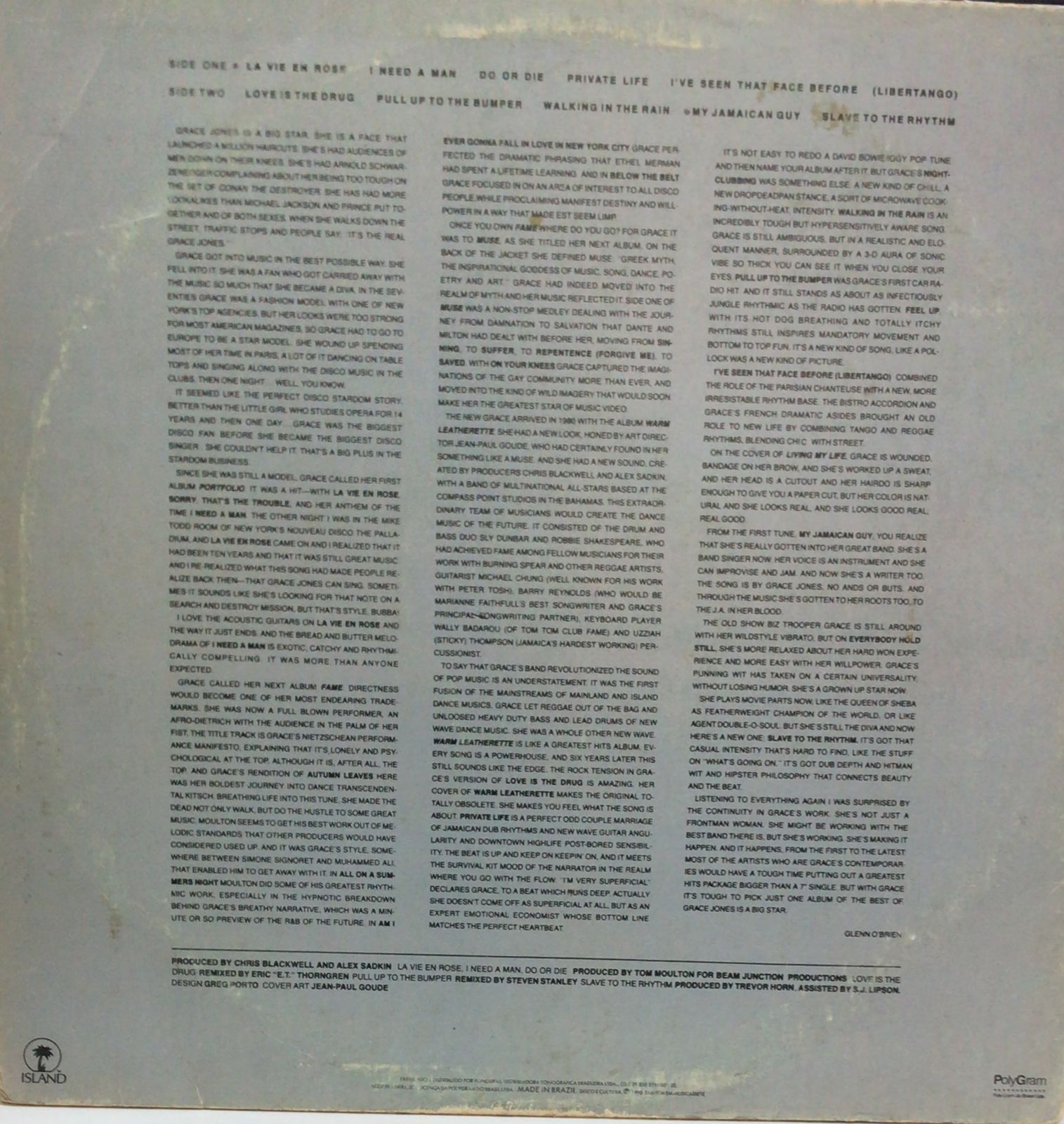 LP - Grace Jones – Island Life (C/ encarte ) - Colecionadores Discos ...