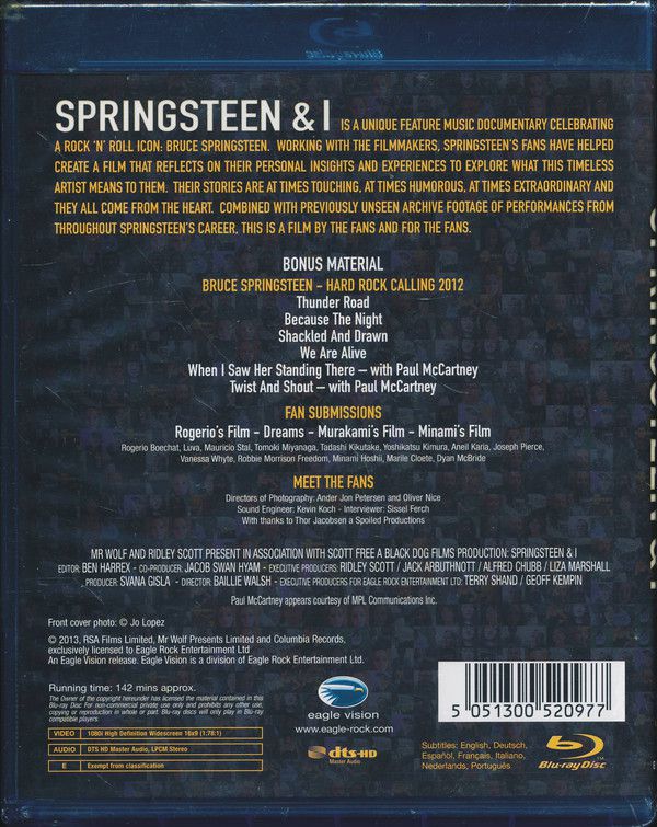 Blu-ray - Bruce Springsteen ‎– Springsteen & I - Colecionadores Discos ...