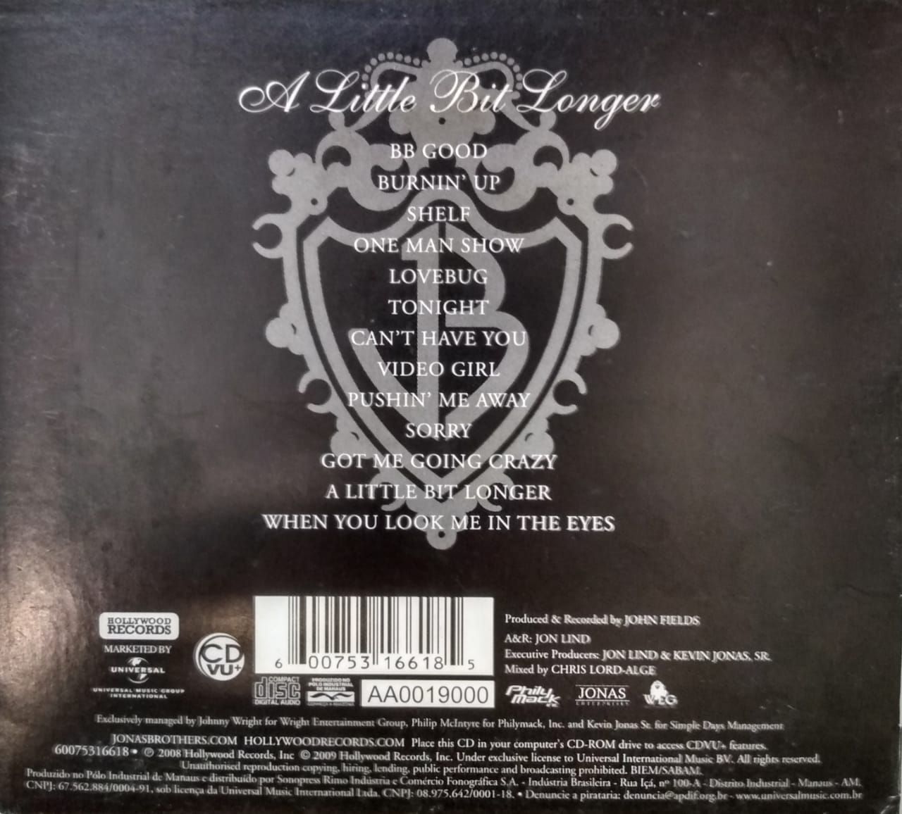 CD - Jonas Brothers ‎– A Little Bit Longer (DIGIPACK) - Colecionadores ...