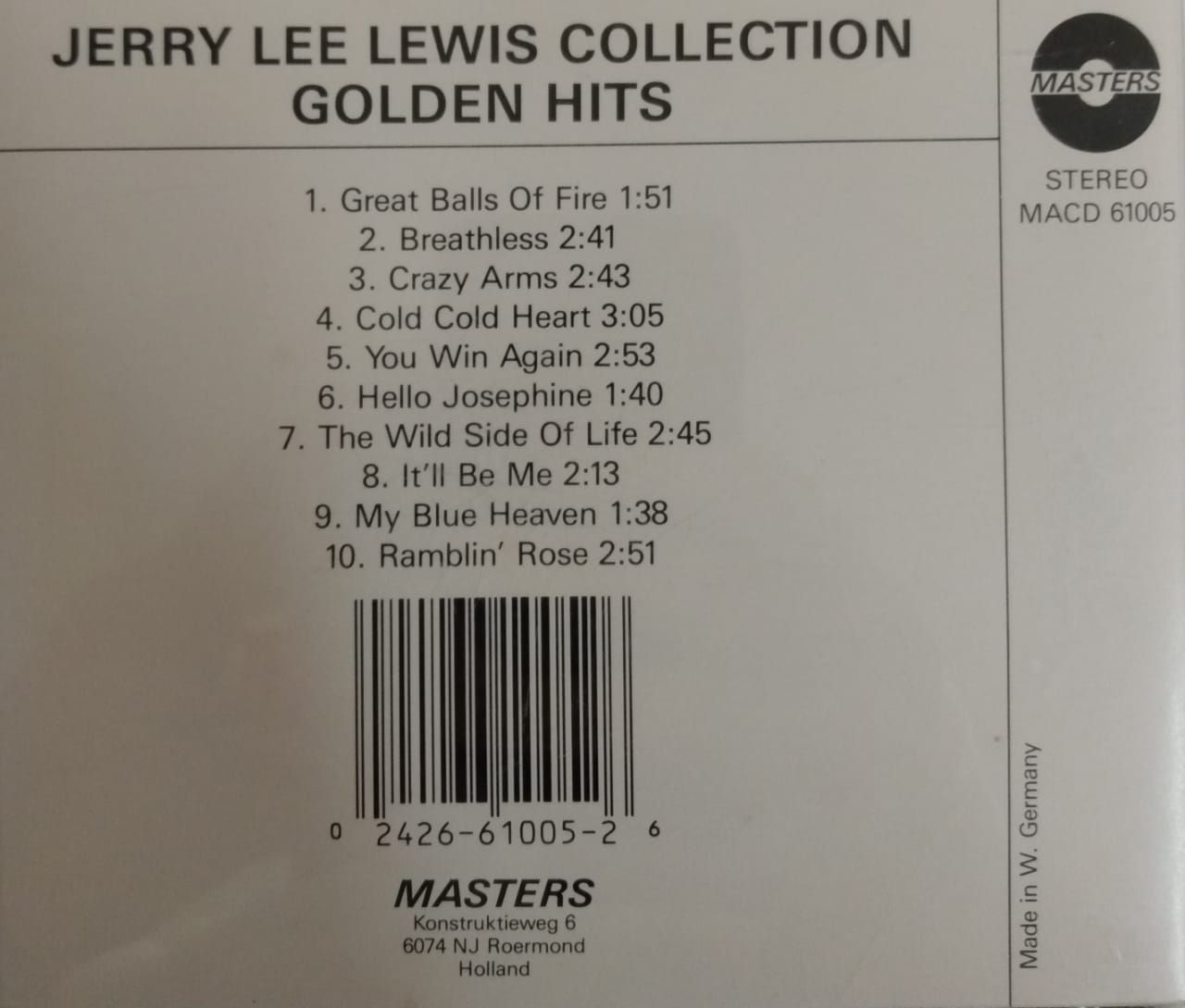 CD - Jerry Lee Lewis ‎– Jerry Lee Lewis Collection Golden Hits - IMP ...