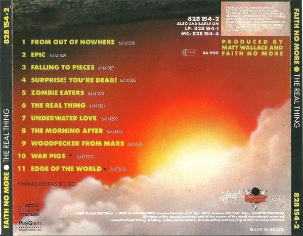CD - Faith No More ‎– The Real Thing - Colecionadores Discos - vários ...