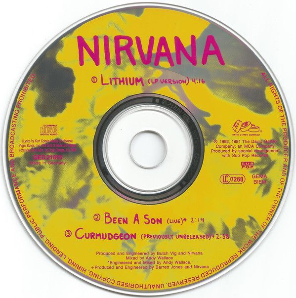 CD Nirvana ‎‎– Lithium (Single) - Colecionadores Discos - vários títulos em Vinil, CD, Blu-ray e DVD