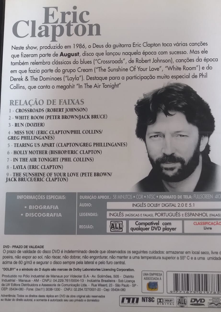 DVD - Eric Clapton - Colecionadores Discos - vários títulos em Vinil ...