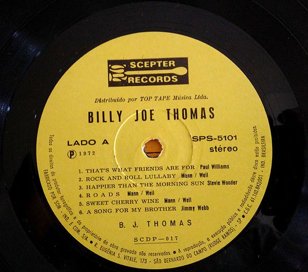 LP B. J. Thomas ‎– Billy Joe Thomas - Colecionadores Discos - vários ...