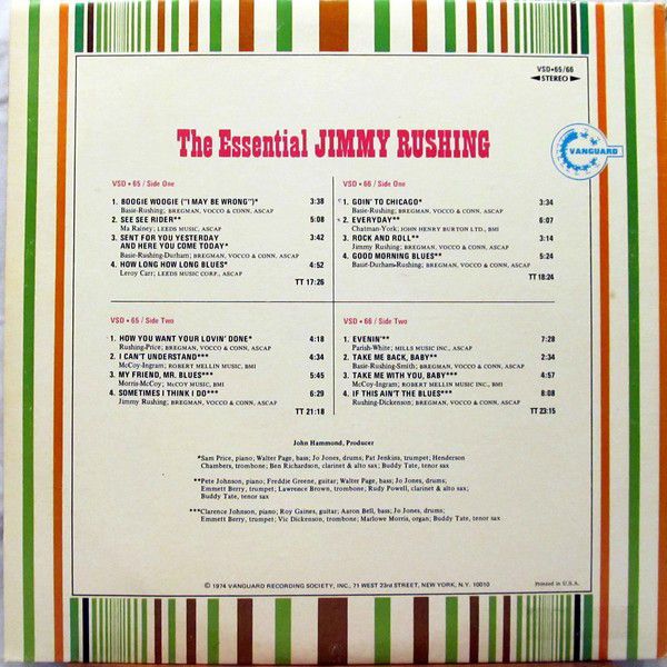 LP - Jimmy Rushing ‎– The Essential Jimmy Rushing - (DUPLO) - Importado ...