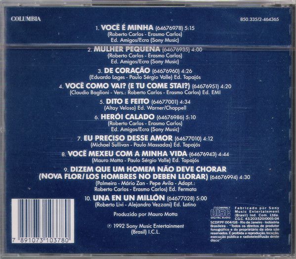 CD - Roberto Carlos (1992) (Dito e feito) - Colecionadores Discos ...