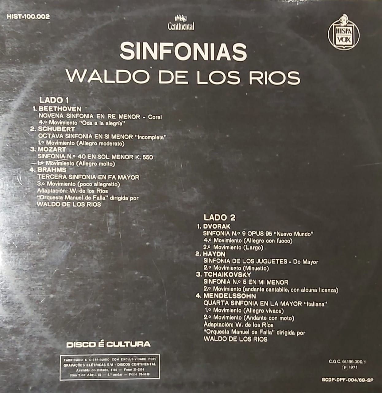 LP - Waldo de Los Rios - Sinfonias - Colecionadores Discos - vários títulos em Vinil, CD, Blu ...