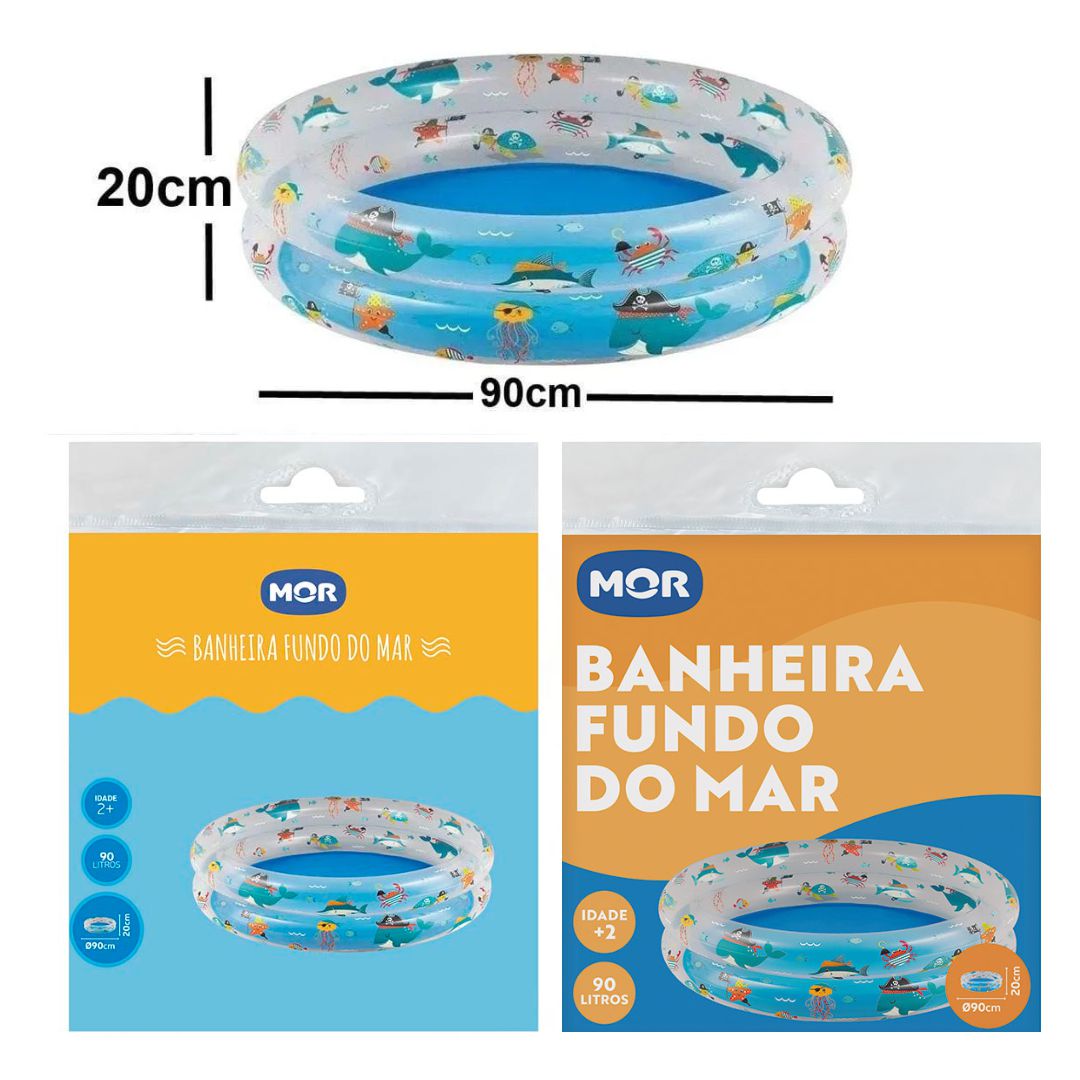 Piscina Banheira Inflavel Fundo do Mar Redonda 90x20 cm 90 Litros ...