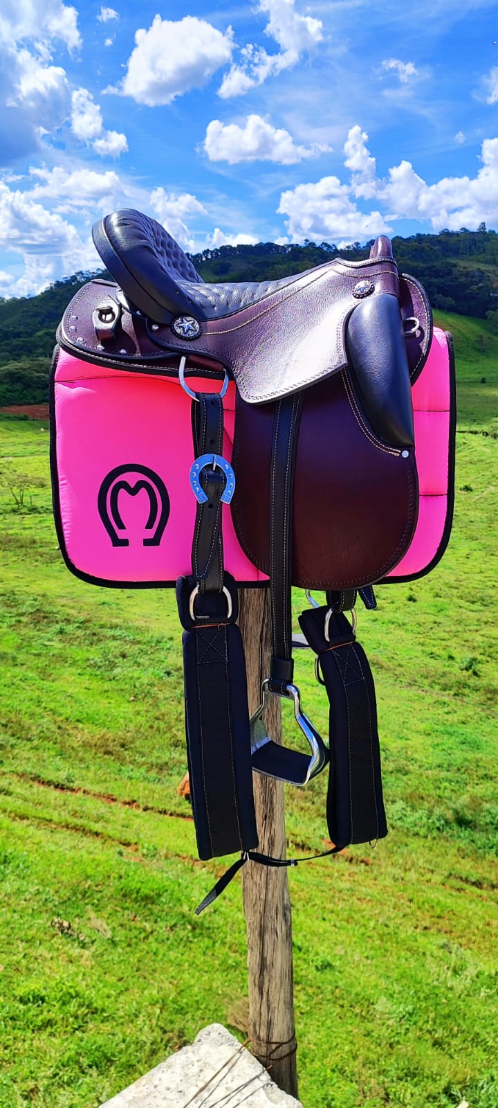 Sela Coqueluche Em Couro Legitimo Com Manta Mangalarga Marchador ...