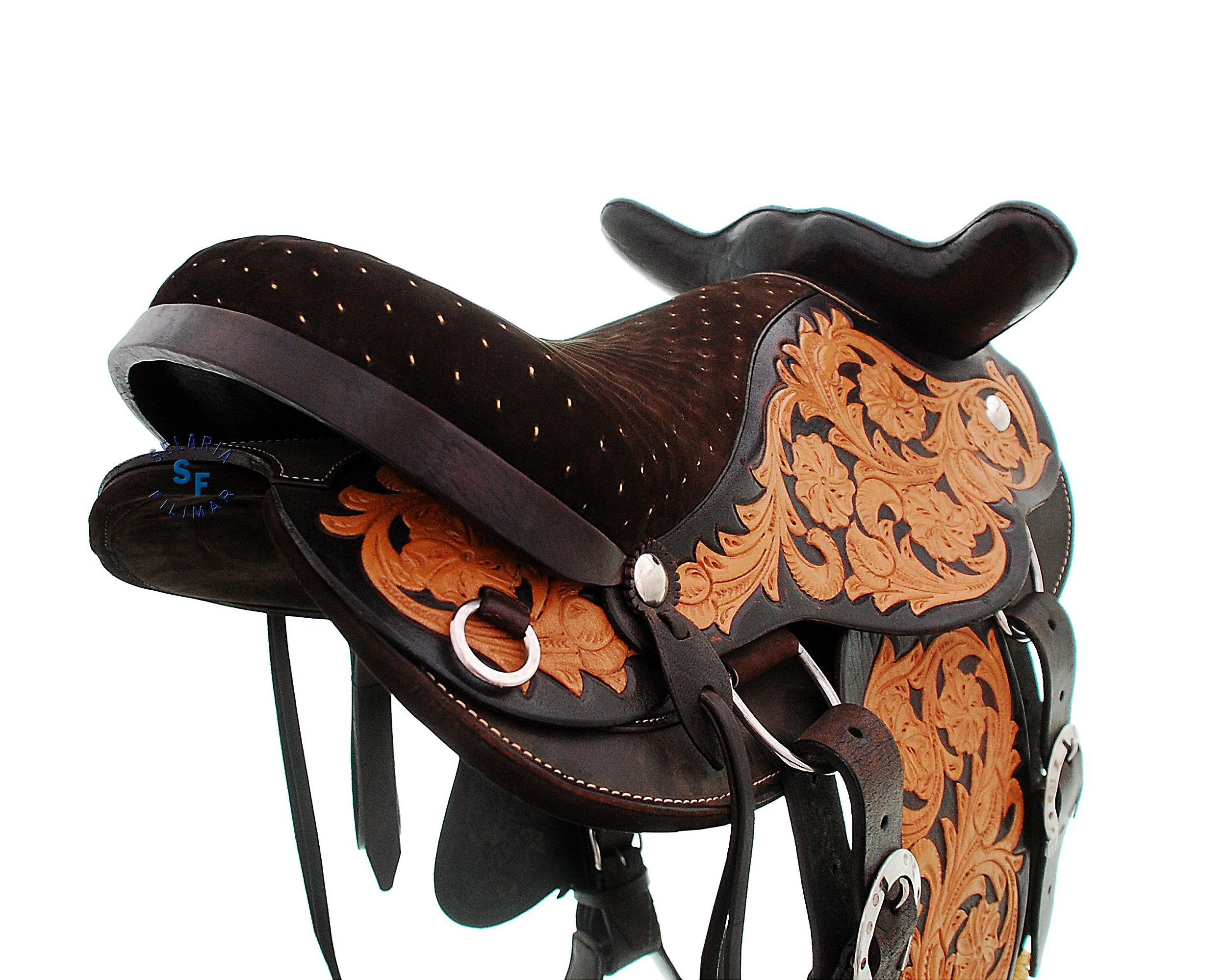 Sela Paulista muladeiro entalhada artesanalmente com assento acolchoad ...