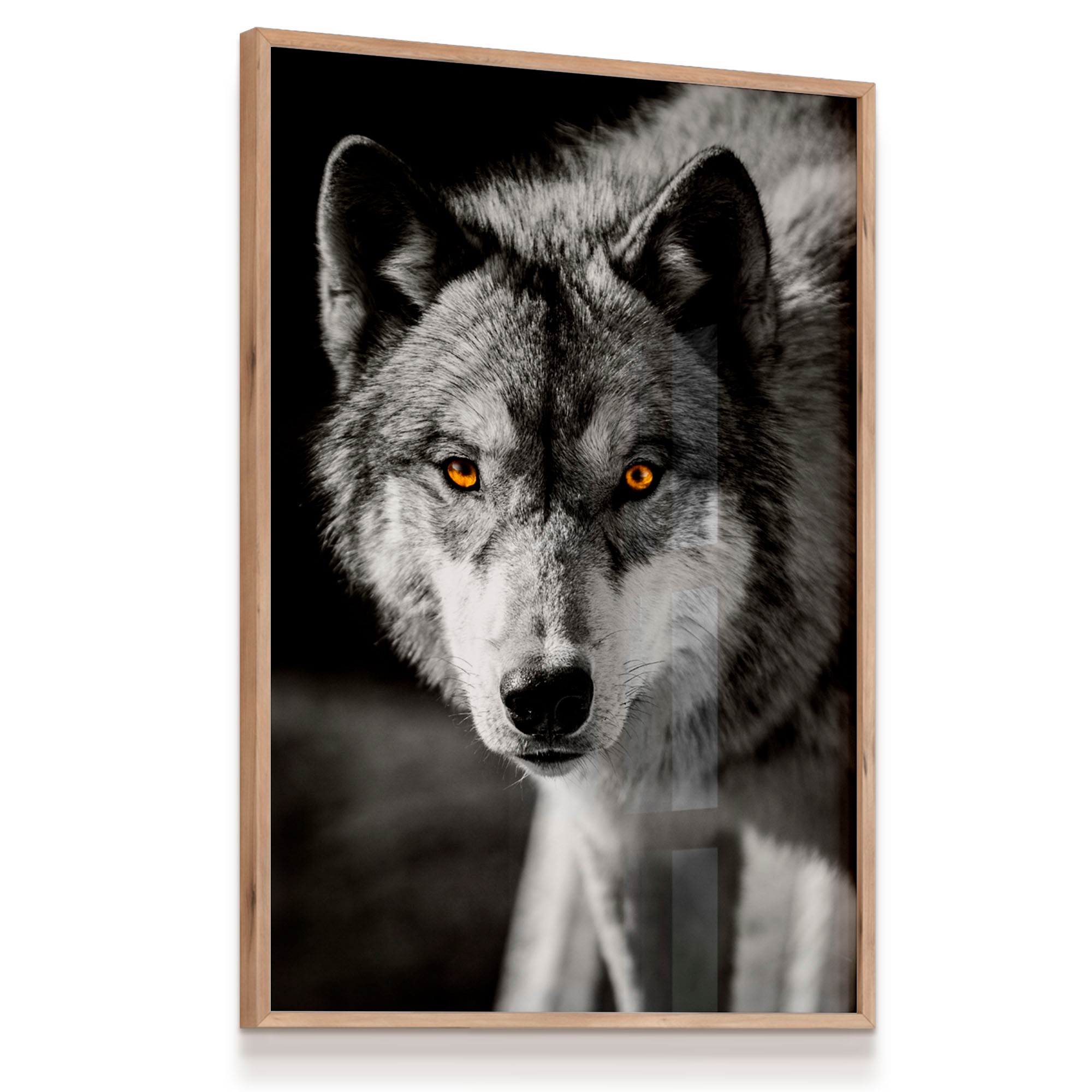 Quadro Decorativo Lobo Preto e Branco Animal - Art Parede - Quadros ...