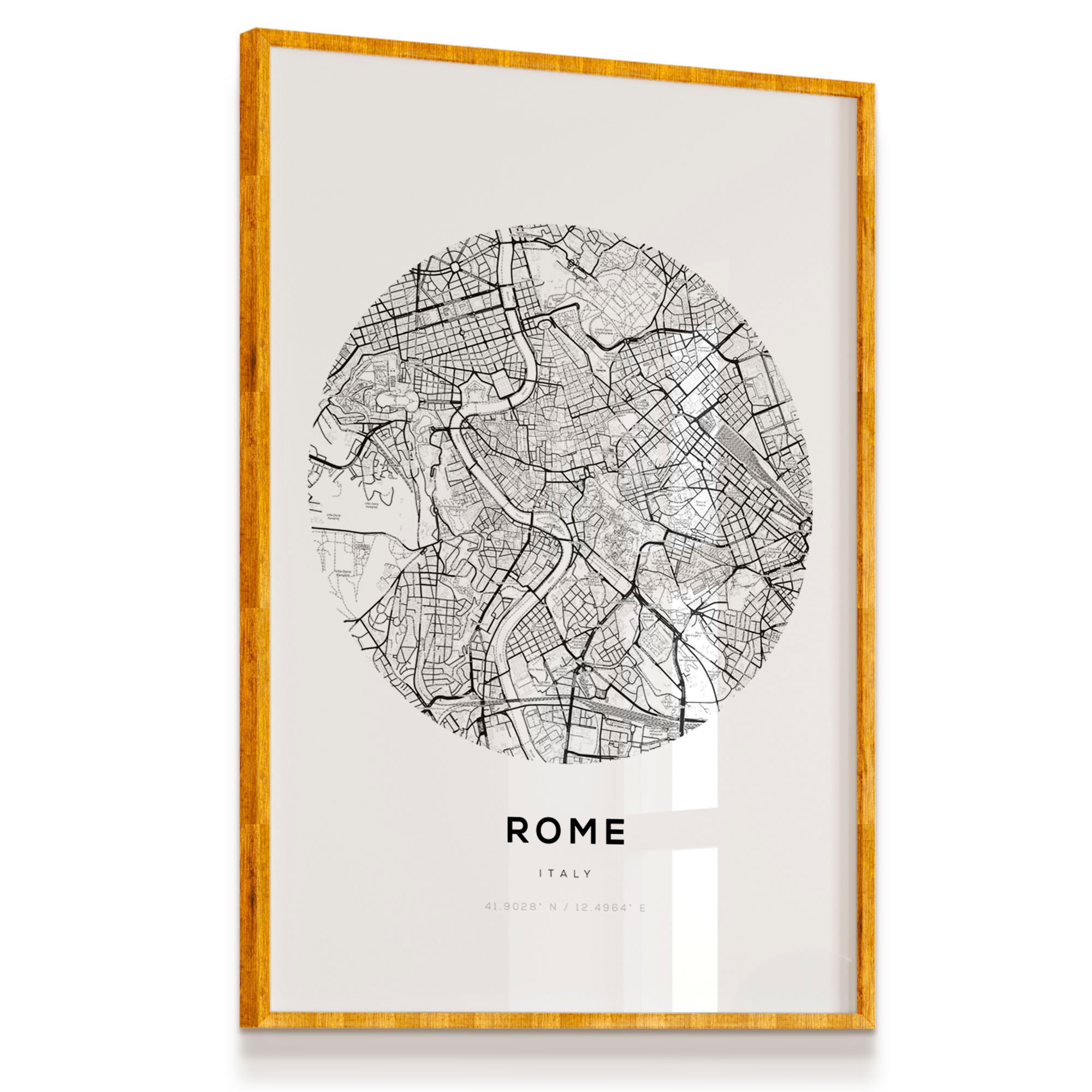 Quadro Decorativo Mapa Cidade Roma Itália Nome de Ruas - Art Parede ...