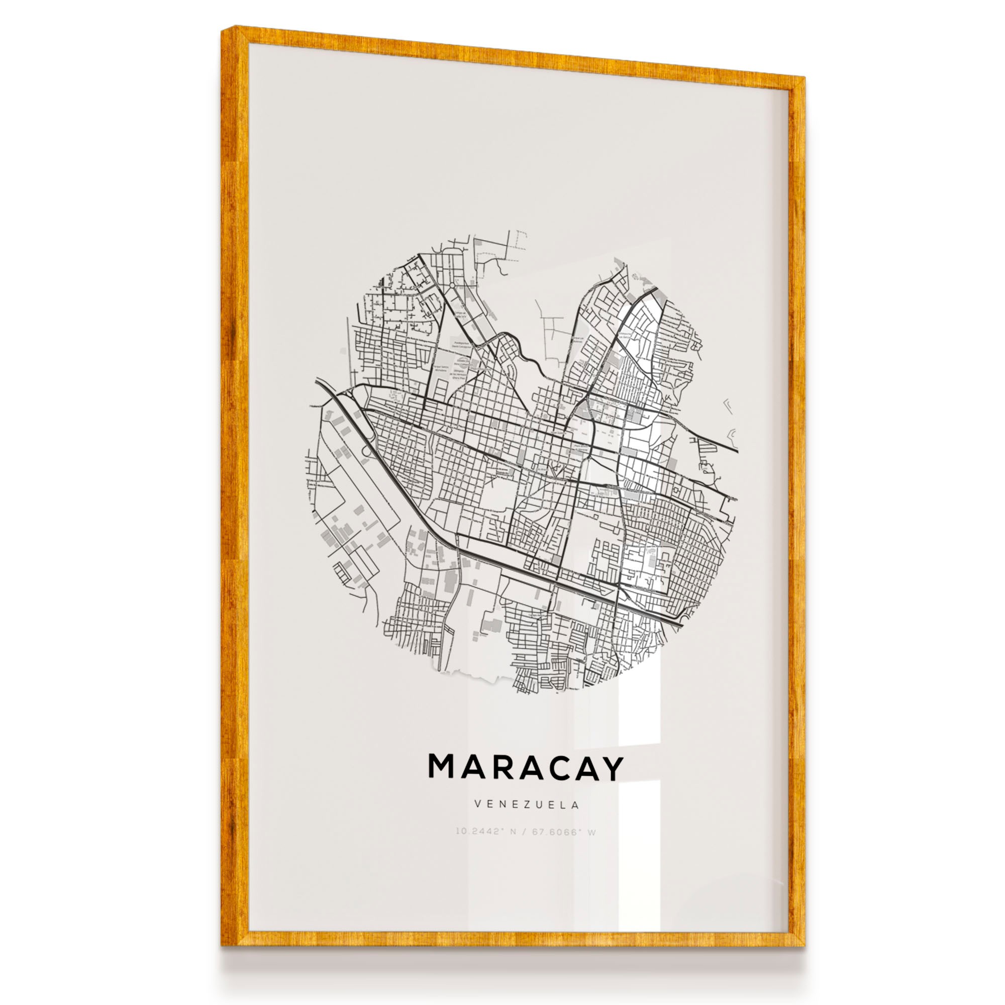 Quadro Decorativo Mapa Cidade Maracay Venezuela Nome de Ruas - Art ...