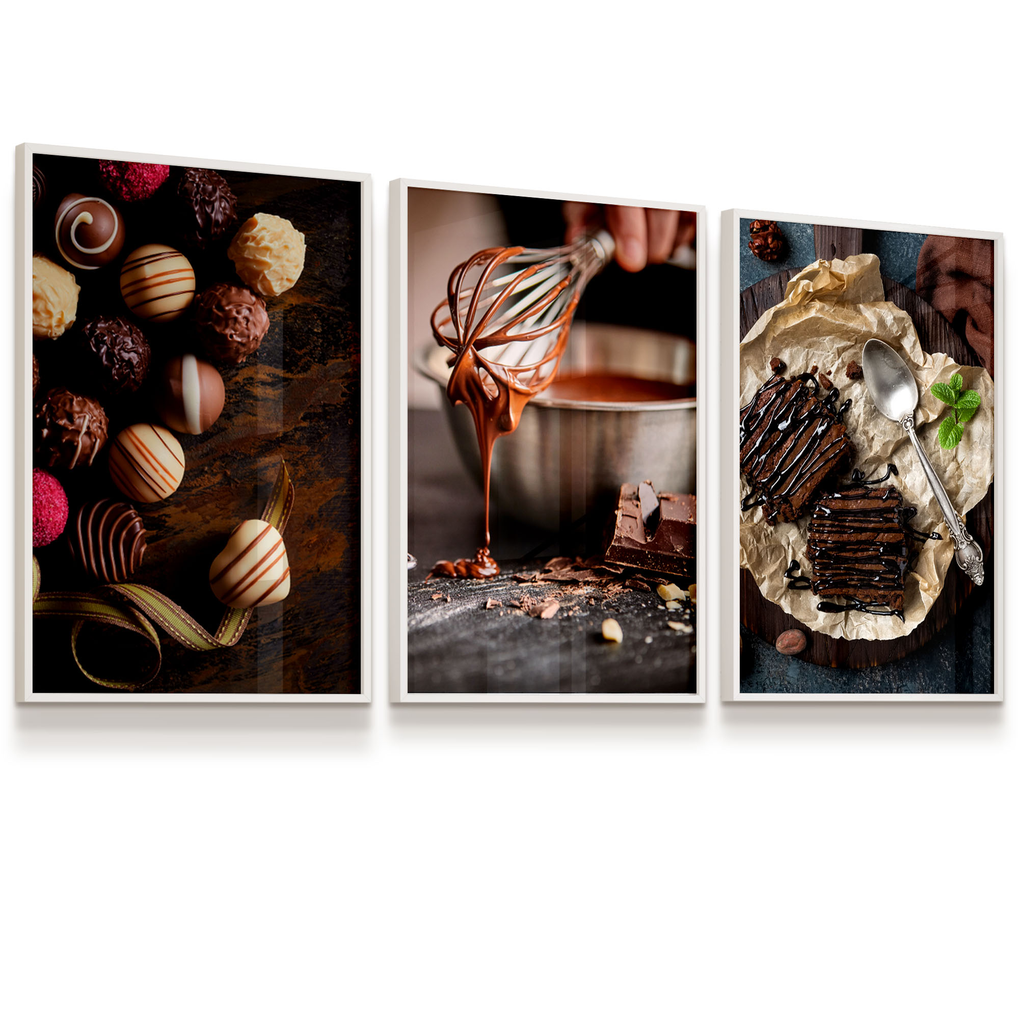 Quadro Decorativo Chocolate Bolo Bombom Chocolateria Kit 3 Quadros ...