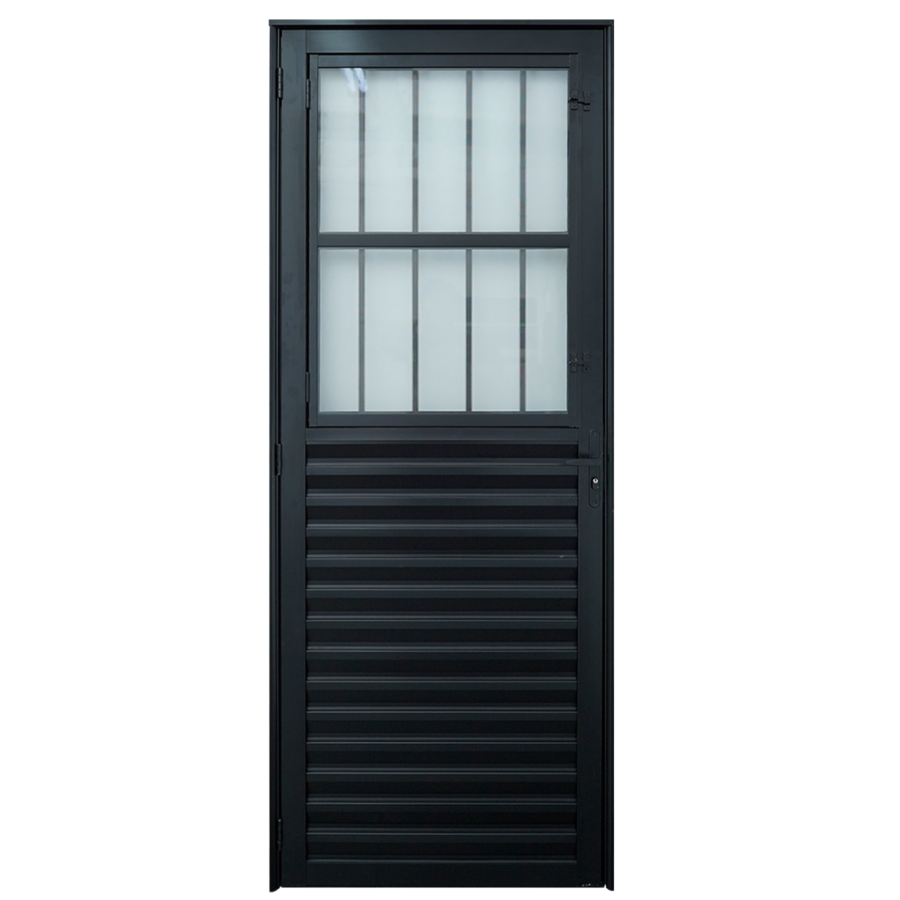 porta social postigo alumínio preto - Padrão Alumínio