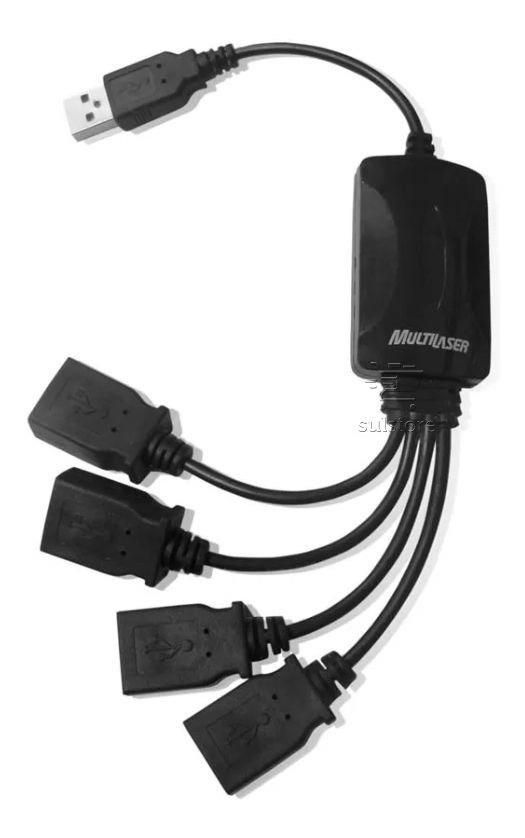 Extensor Hub Usb Adaptad C/ 4 Portas Flexível 2.0 Multilaser ...