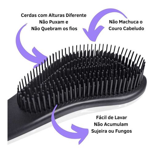 Escova Pra Desembaraçar Cabelos E Nao Quebra Os Fios Mágica ...