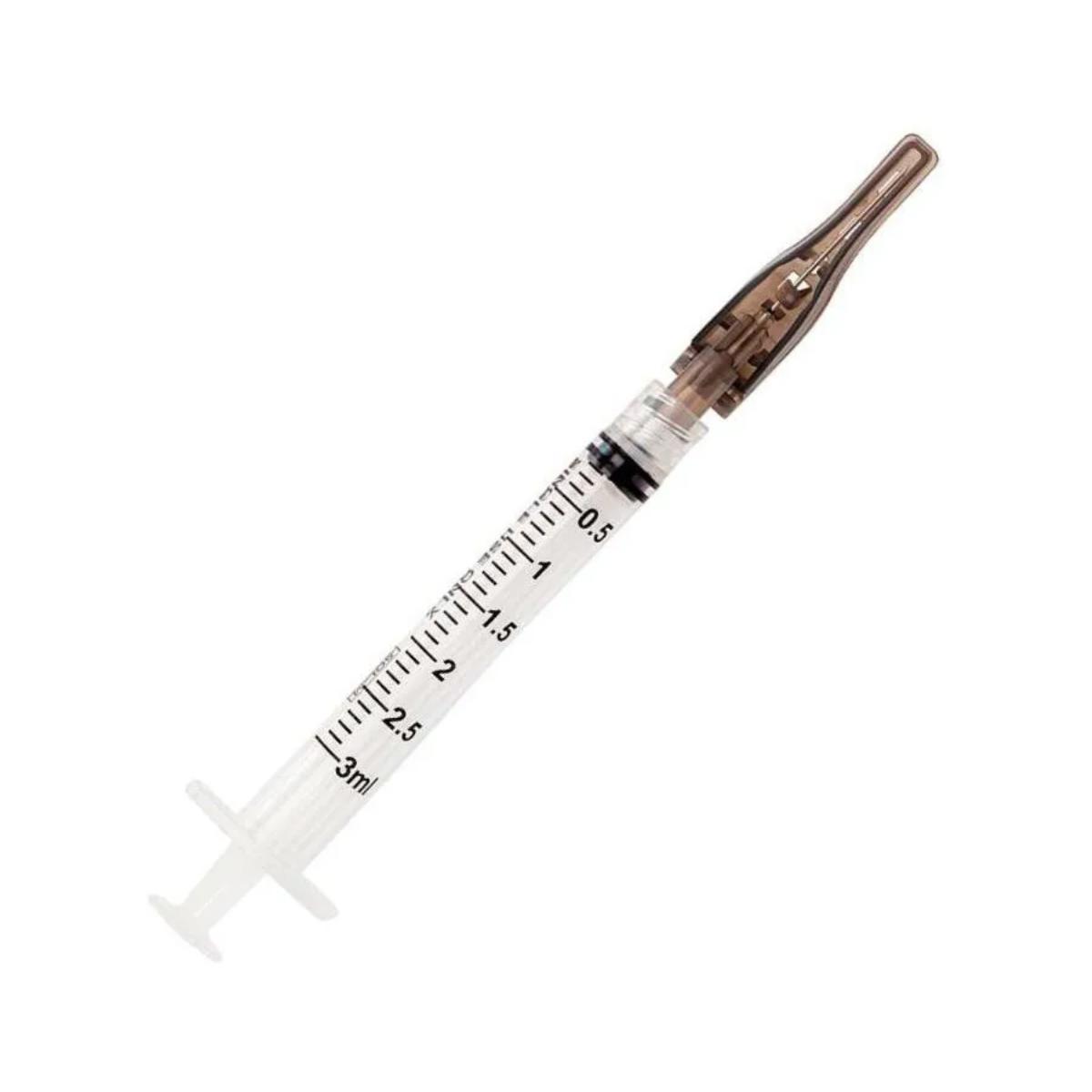 Seringa Luer Lock 3ml C Agulha De Segurança 30mm X 0,7mm 22g ...