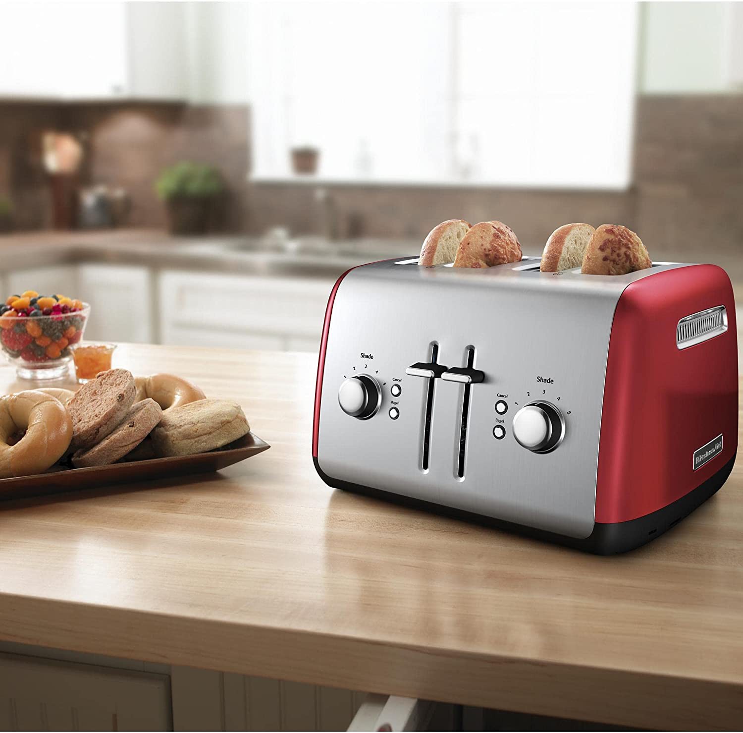 Torradeira Elétrica KitchenAid Clássica 4 Fatias - Vermelha - ComprasPanafi