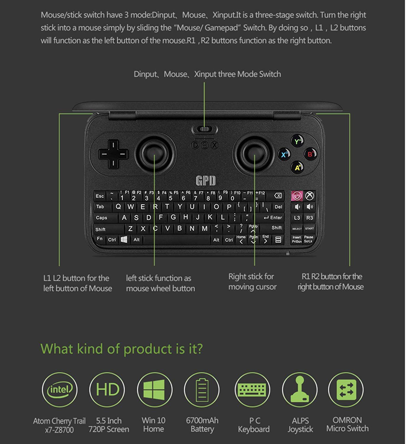 [ PROMOÇÃO ] Console GamePad Digital Gpd Win 64 gb - ComprasPanafi